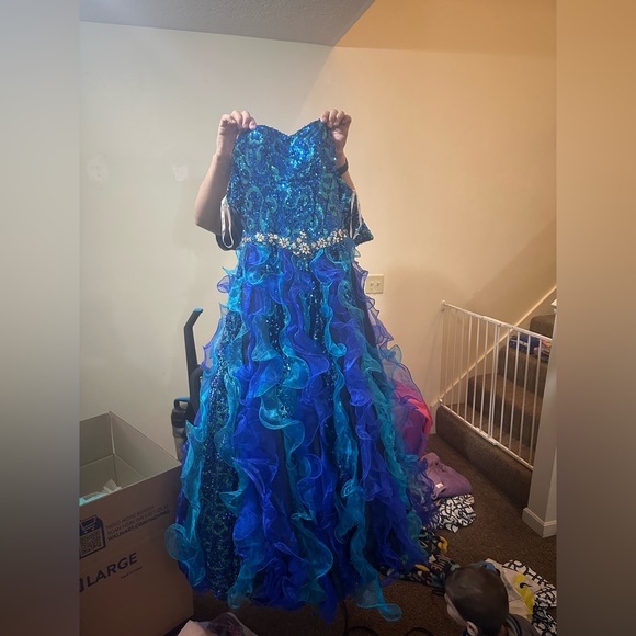 Dresses | Beautiful Blue Prom Dress With Corset Back | Poshmark